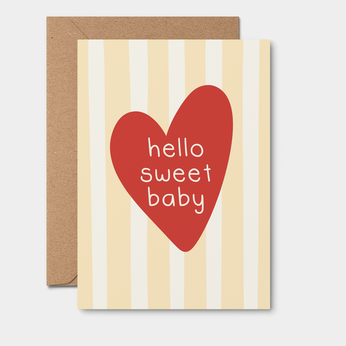 Hello Sweet Baby Card | Newborn Card | Baby Shower Card | KAHM Co
