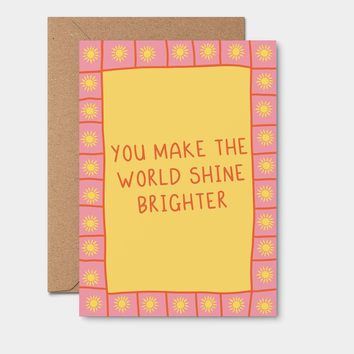 World Shine Brighter | Thank You Card | Appreciation Card | KAHM Co
