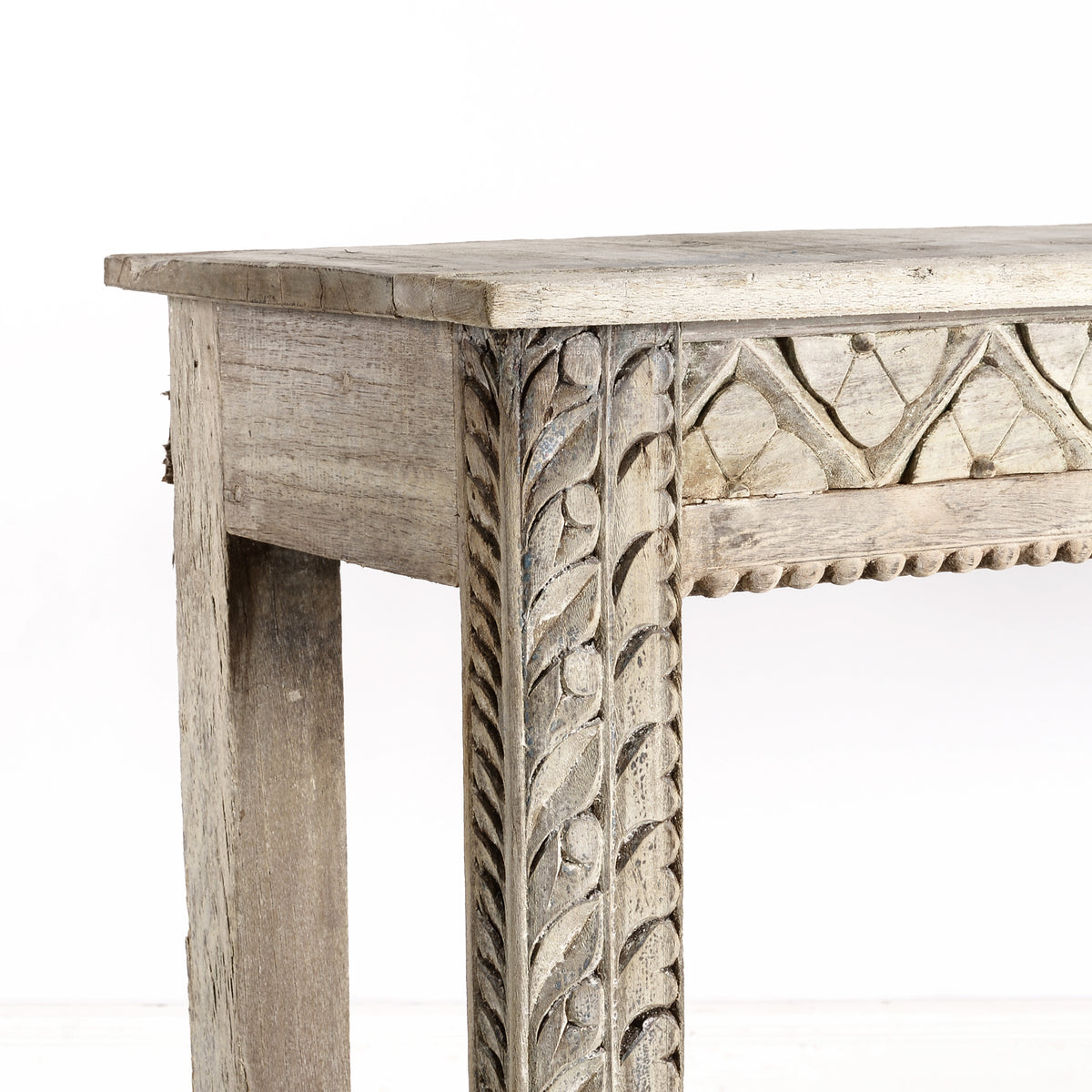 Narrow Indian Carved Console Table | KAHM Co